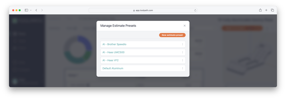 How to Create Estimate Presets